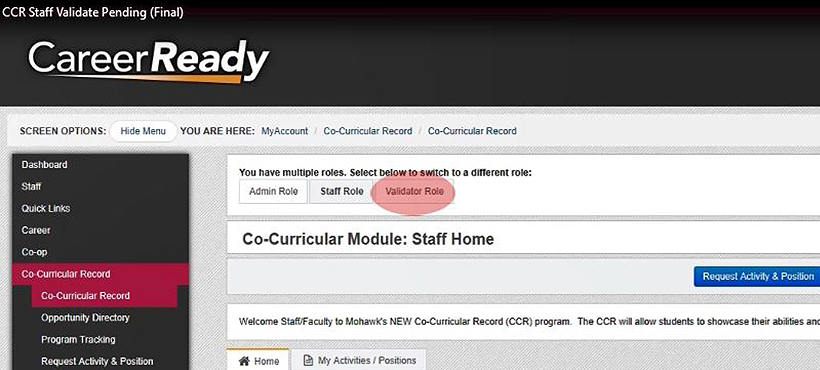 How to add a position to your Co-Curricular Record | Mohawk College
